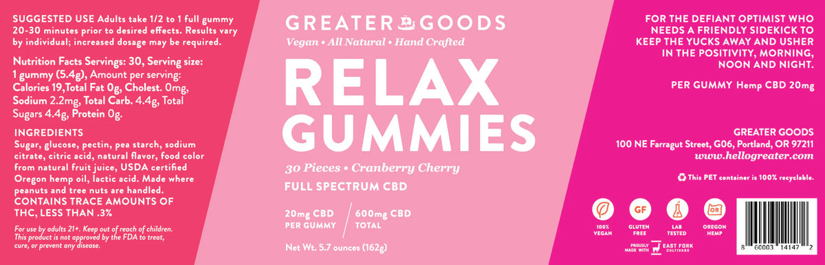 Relax Full-Spectrum CBD Gummies | For Daytime Calm & Positivity – The ...